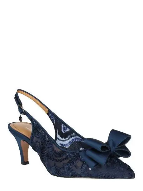 J. Reneé Yazmine Pointed Toe Slingback Pumps - Navy