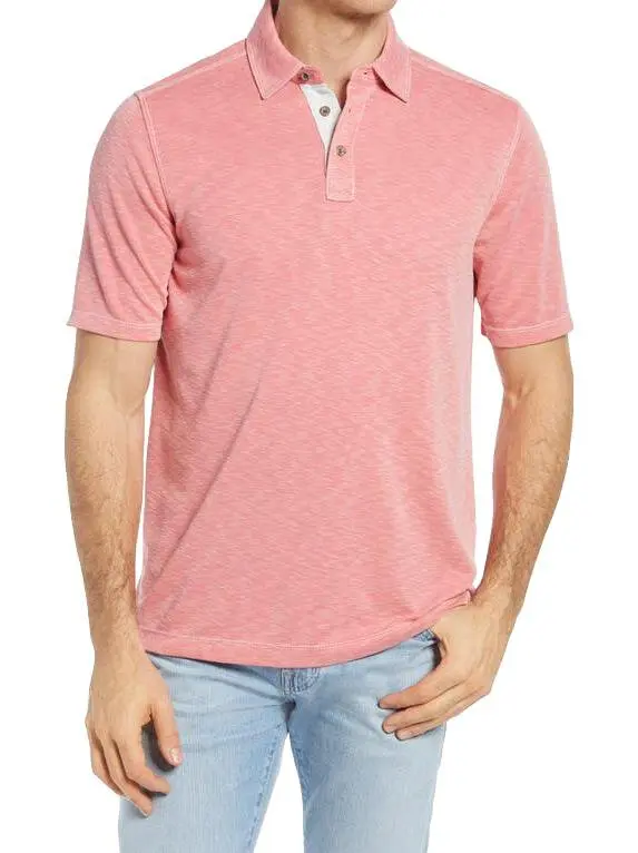 Johnston & Murphy Slub Polo - Coral