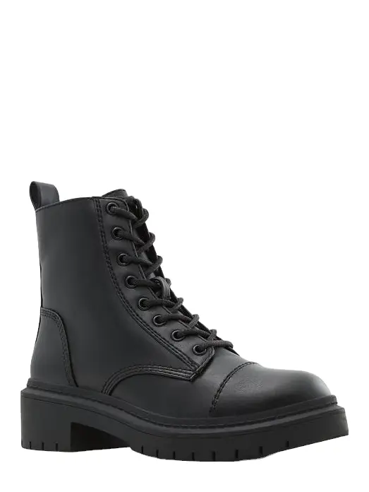 Aldo Cap-toe Combat Boots - Black