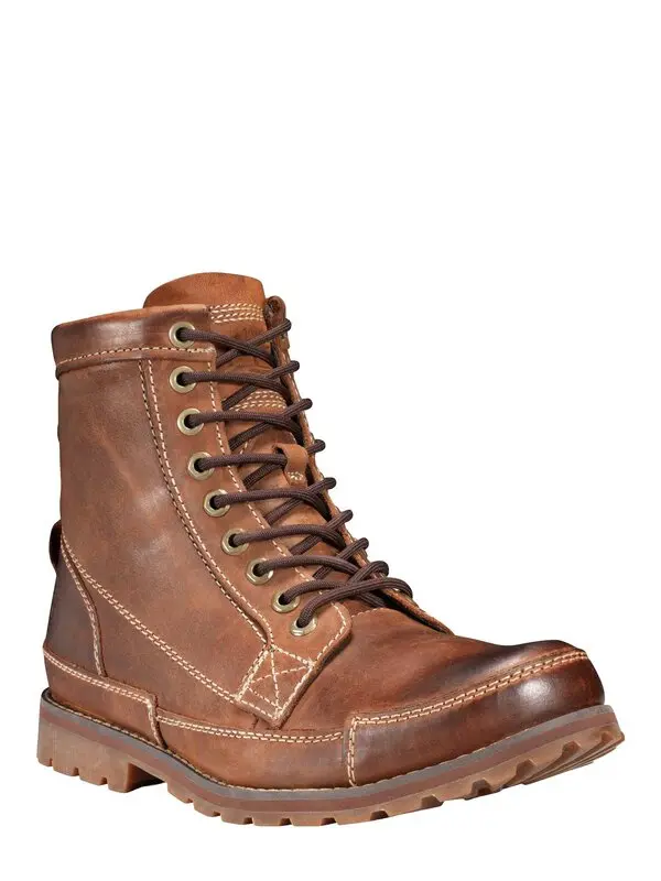 Timberland Earthkeepers® Original Mid Plain Toe Boot - Medium Brown Nubuck