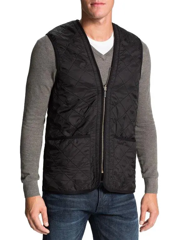 Barbour Polarquilt Relaxed Fit Zip-in Liner Waistcoat - Black