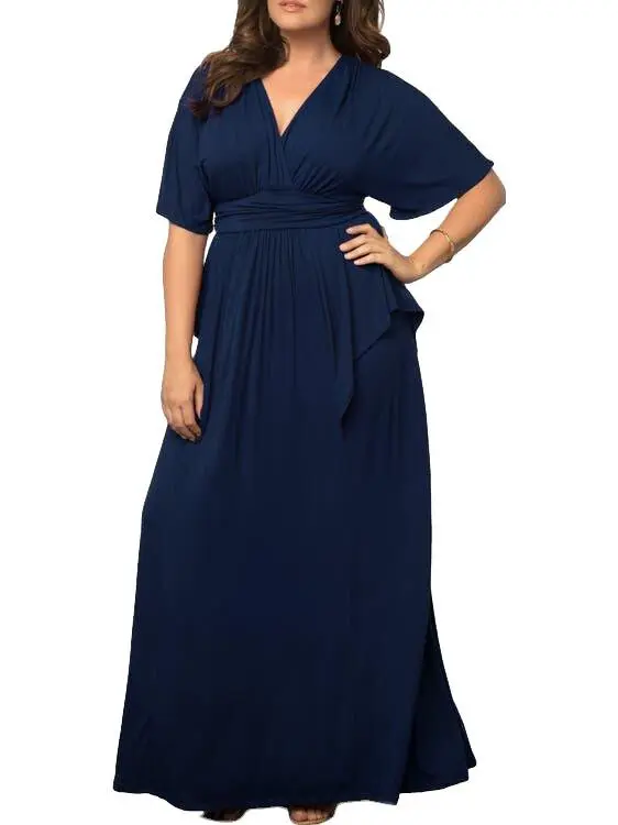 KIYONNA Indie V-neck Fit & Flare Dress - Nouveau Navy