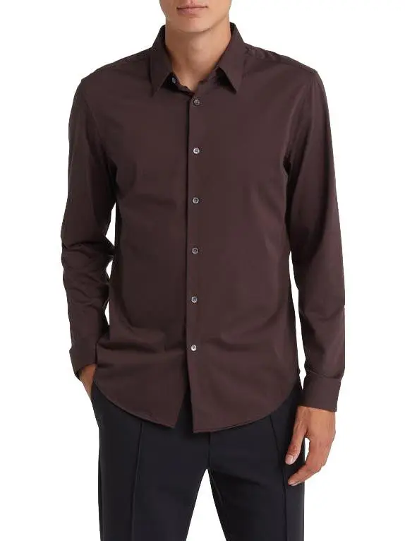 Theory Sylvain Nd Structure Knit Button-up Shirt - Deep Eggplant - Xu8