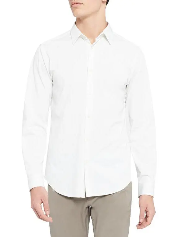 Theory Sylvain Nd Structure Knit Button-up Shirt - White