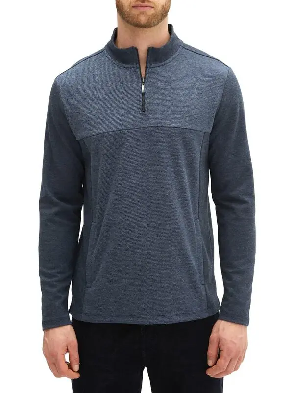 Robert Barakett Milligan Long Sleeve Half Zip Sweater - Navy