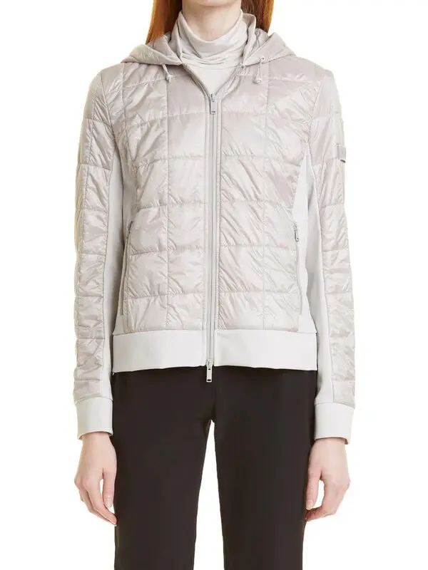 Max Mara Sorbona Mixed Media Jacket - Platinum