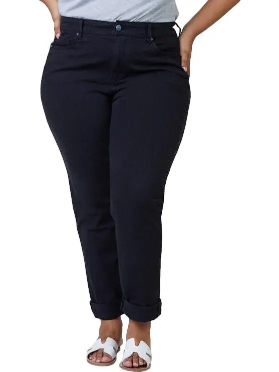 SLINK JEANS High-waist Boyfriend Jeans - Black