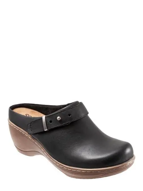 SOFTWALK® Marquette Clog - Black Leather