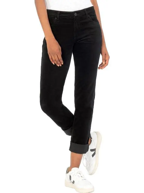 Kut From The Kloth Catherine Corduroy Boyfriend Pants - Black Jm