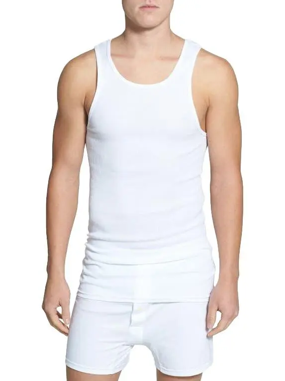 Nordstrom 4-pack Supima® Cotton Athletic Tanks - White