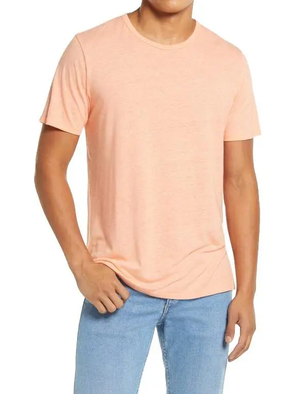 Rag & Bone Classic Air Linen Blend T-shirt - Peach Fizz