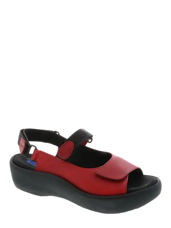 WOLKY Jewel Sandal - Red Faux Leather