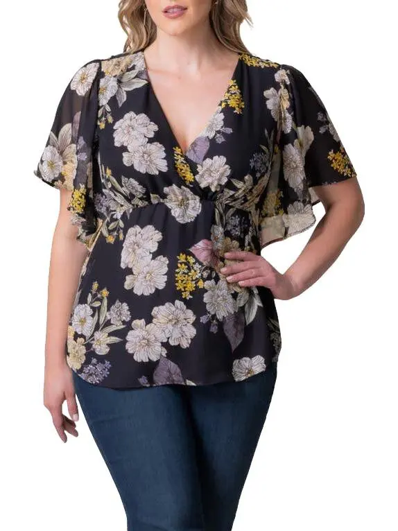 KIYONNA Seaside Serenade Top - Midnight Peony Print