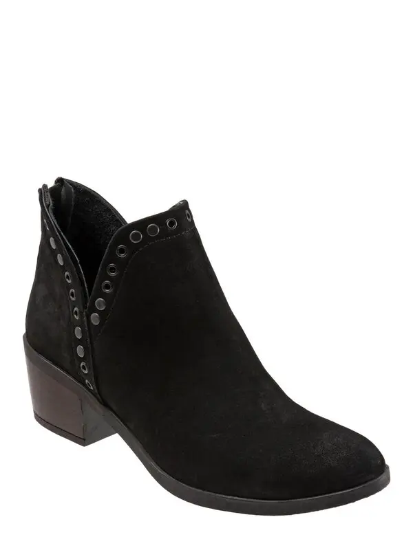 BUENO Cora Block Heel Bootie - Black Suede