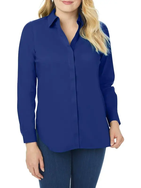 Foxcroft Kylie Non-iron Button-up Shirt - Glacial Blue