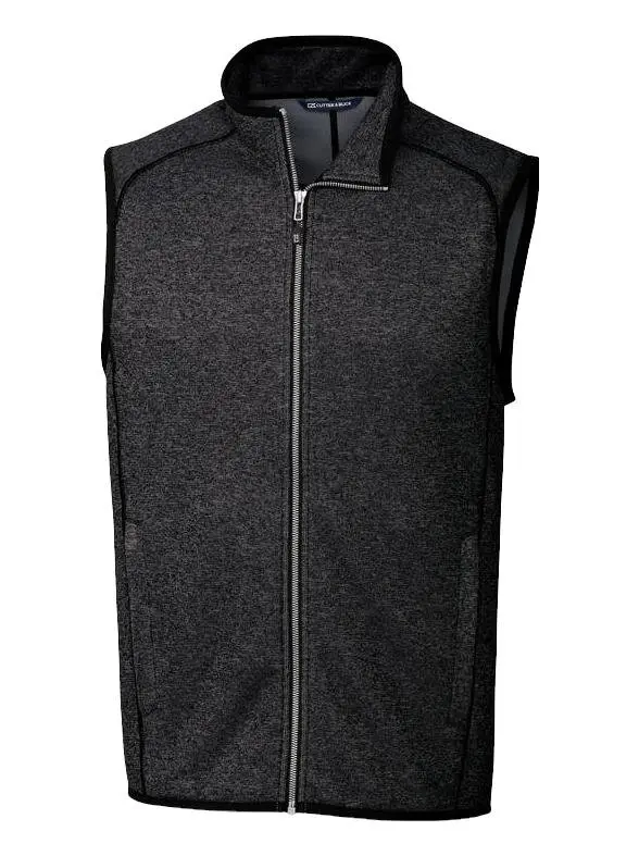Cutter & Buck Mainsail Sweater Knit Full Zip Vest - Charcoal Heather