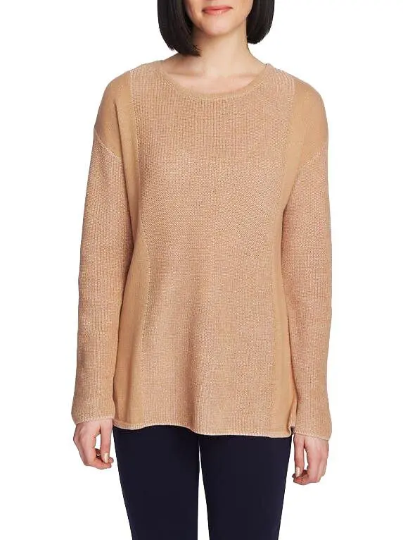 Chaus Mixed Gauge Pullover Sweater - Light French Truf
