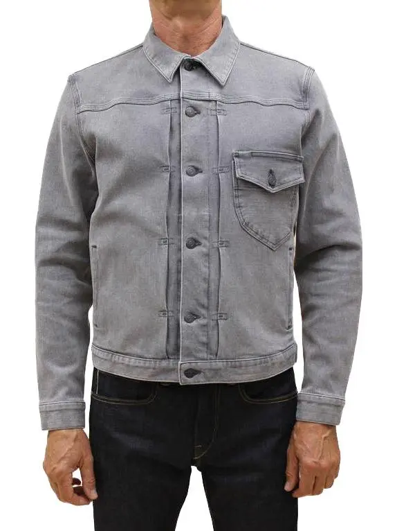 HIROSHI KATO Stretch Denim Trucker Jacket - Gray