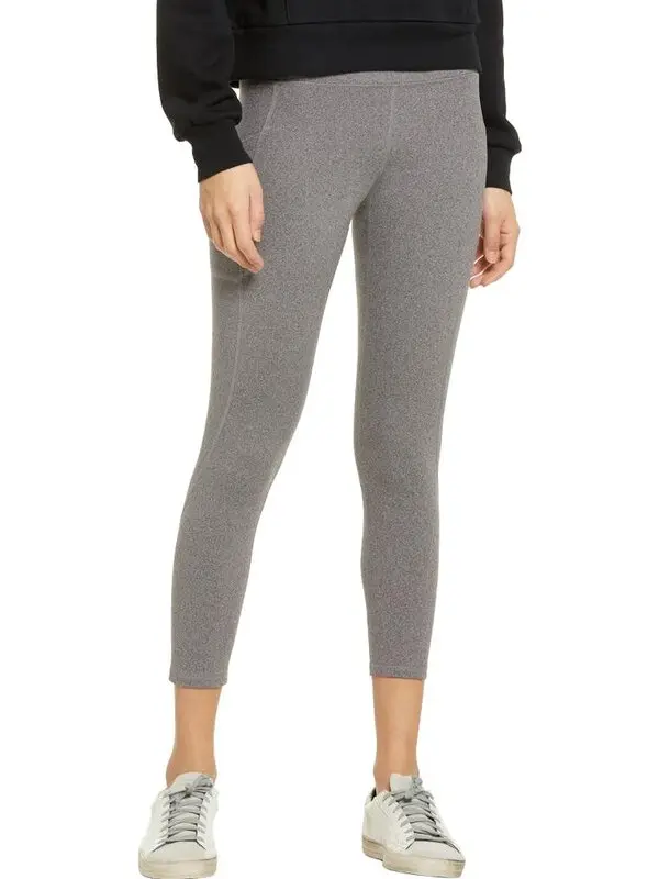 Hue Active Pep Talking Skimmer Pocket Performance Leggings - Still Grey