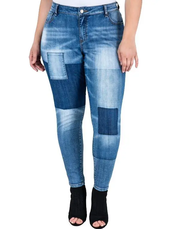 STANDARDS & PRACTICES Isabel Color Blocked Skinny Jeans - Periwinkle