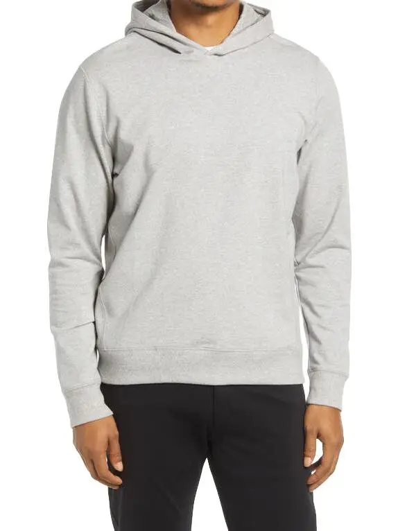 Nordstrom Fleece Hoodie With Slouchy Hood - Medium Grey Heather