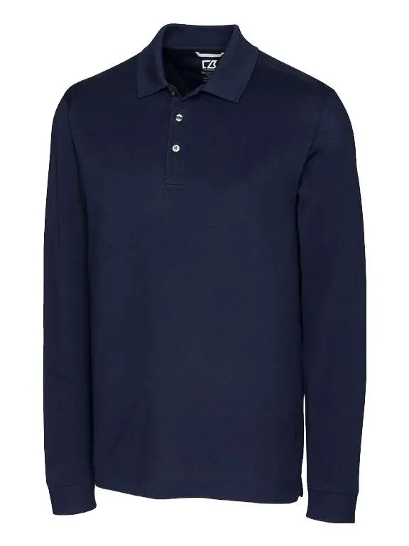 Cutter & Buck Advantage Tri-blend Long Sleeve Polo - Liberty Navy
