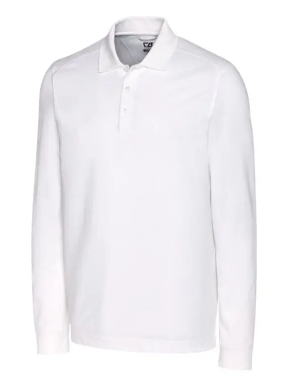 Cutter & Buck Advantage Tri-blend Long Sleeve Polo - White