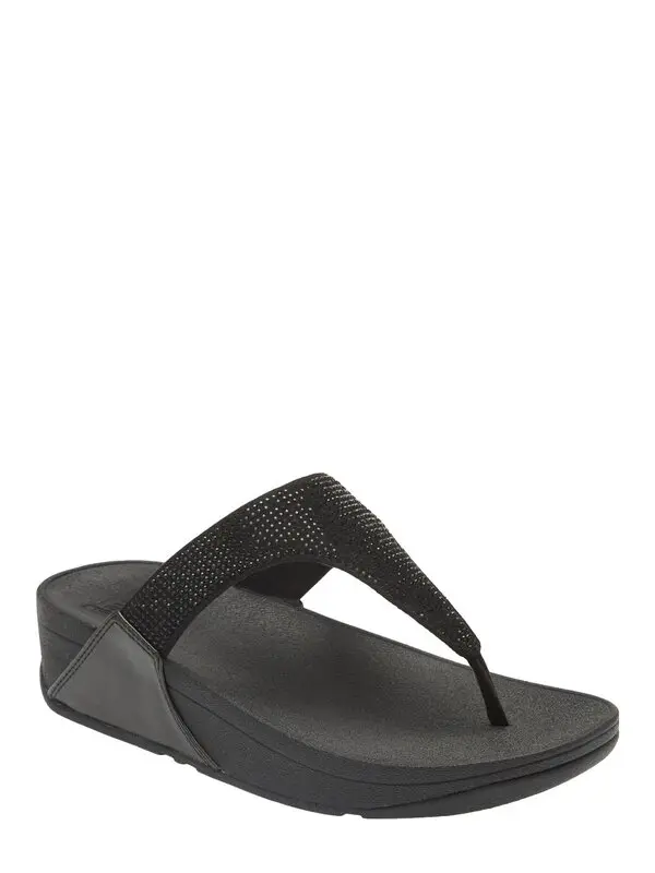 Fitflop Lulu Embellished Flip Flop - All Black
