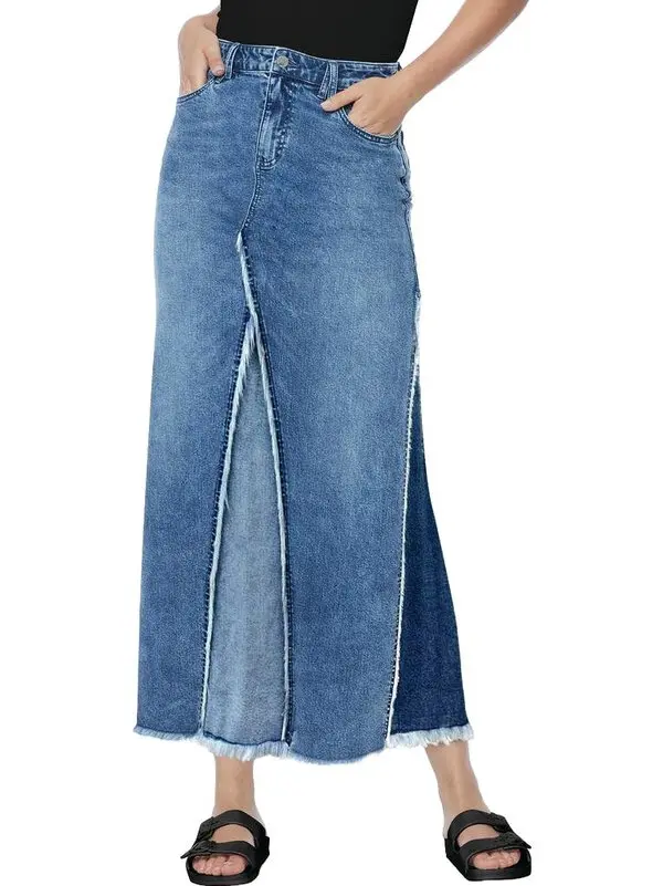 WASH LAB DENIM Maxi Skirt - Blush Blue