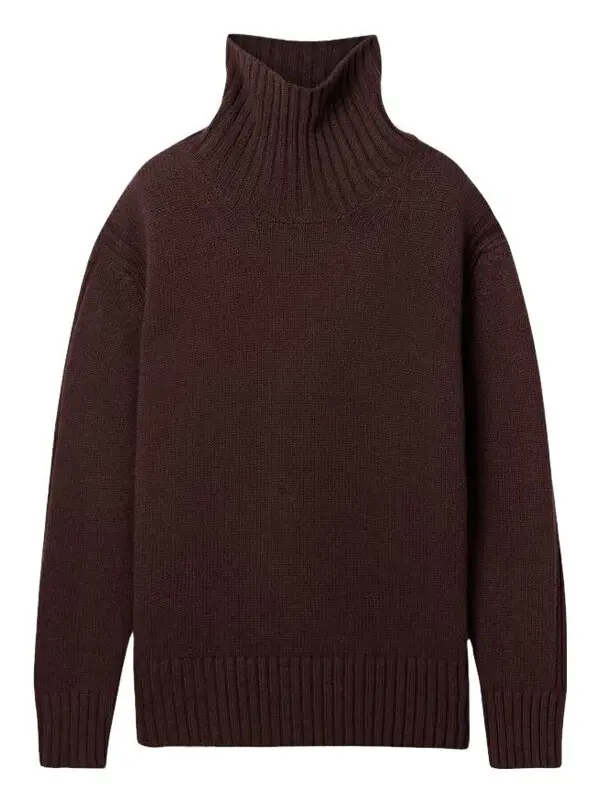 Daughter Name + Net Sustain Fintra Wool Turtleneck Sweater - Brown