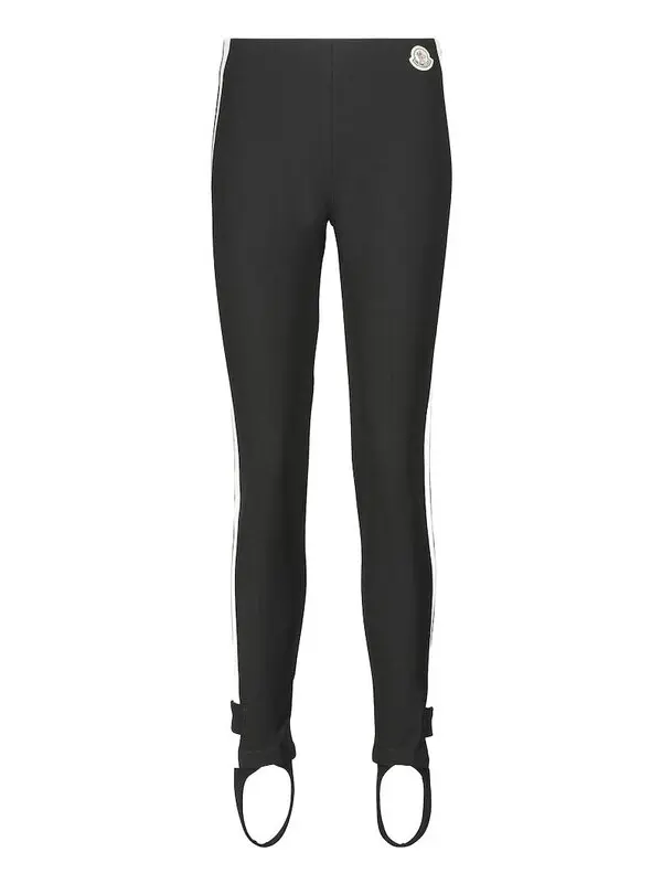 Moncler Mid-rise Jersey Stirrup Leggings - Black