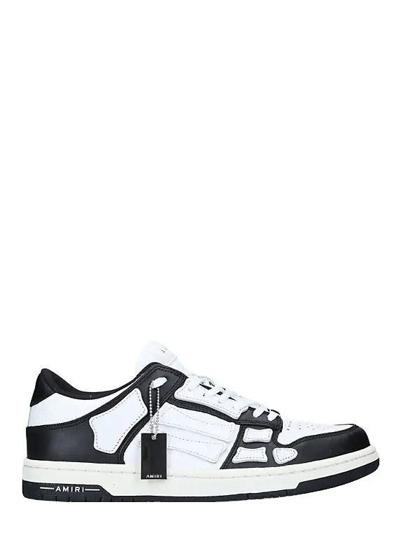 Amiri Skel Panelled Leather Low-top Trainers - Blk/white