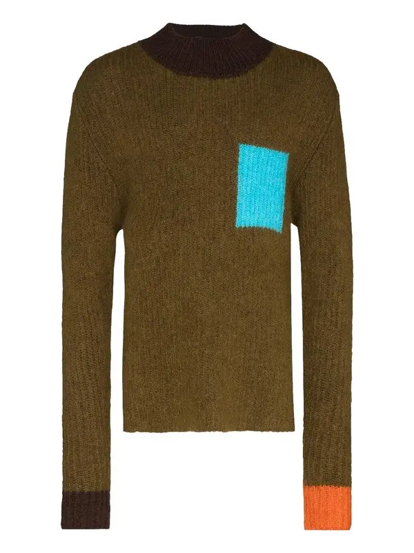 Jacquemus Colourblock Ribbed Jumper - Brown