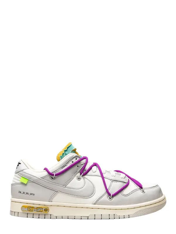 Nike X Off White Dunk Low Lot 21 Sneakers - White