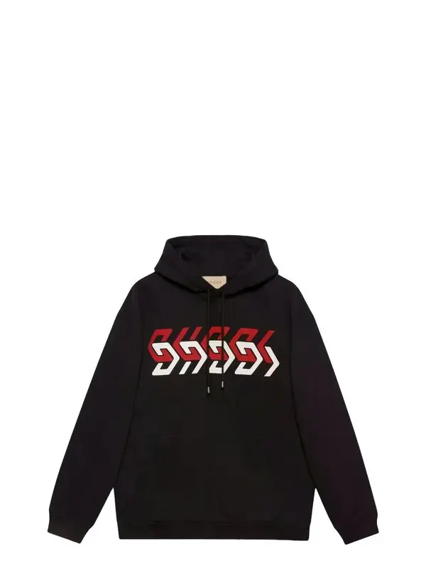 Gucci Mirrored-print Hoodie - Black