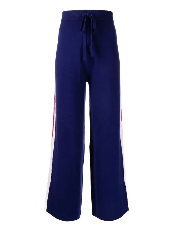 Être Cécile Side-stripe Wide Leg Trousers - Blue