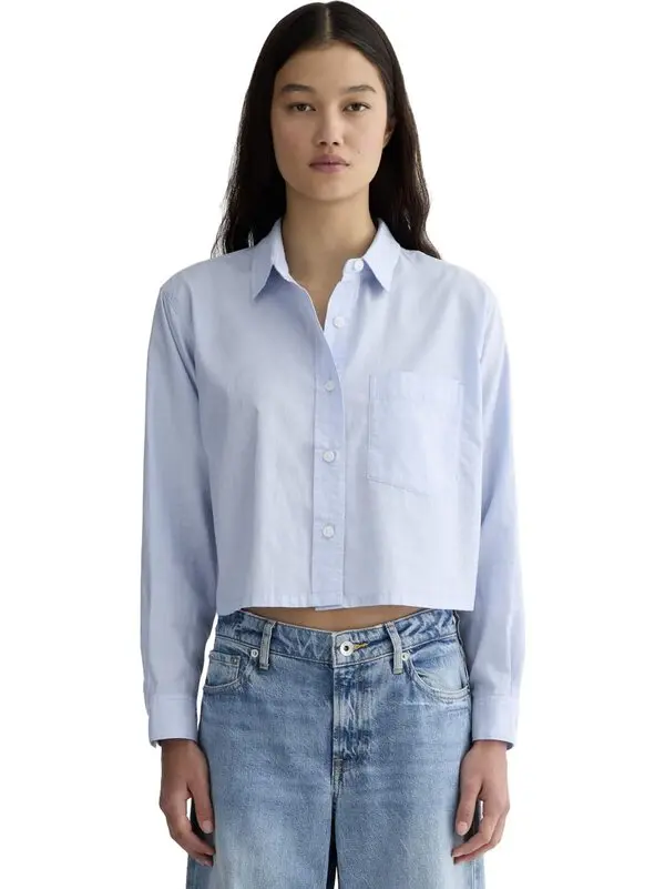 Everlane Silky Cotton Way-short Shirt - Chambray Blue