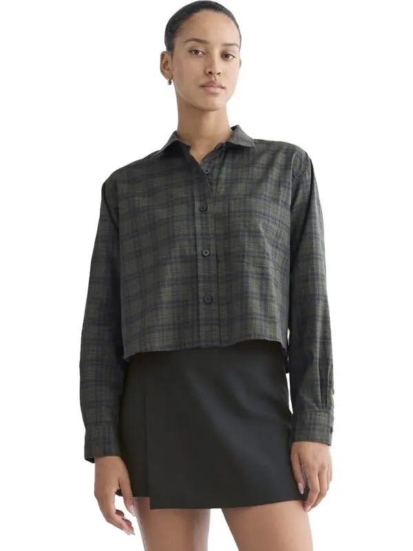 Everlane Silky Cotton Way-short Shirt - Duffle Bag Plaid