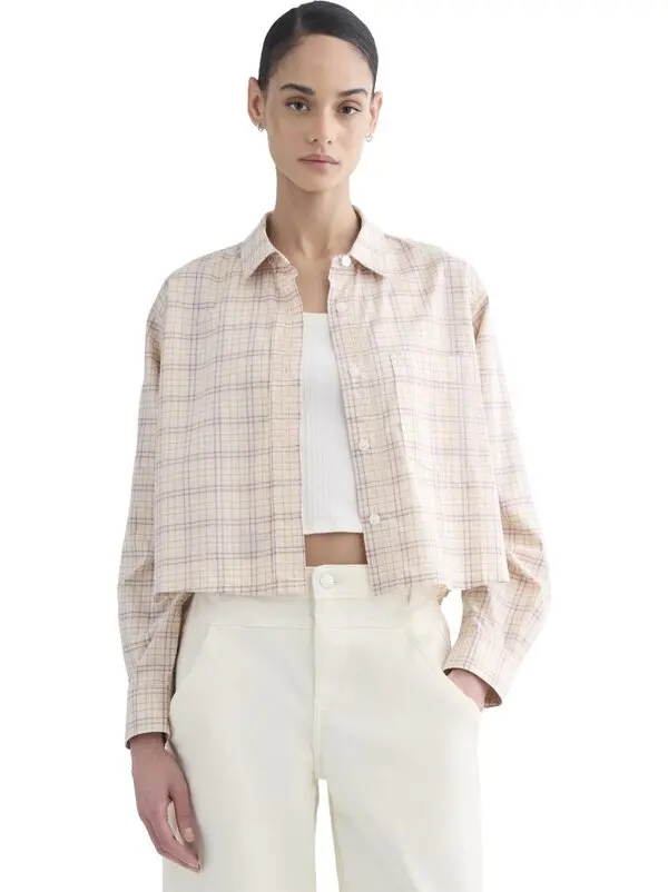 Everlane Silky Cotton Way-short Shirt - Plaid