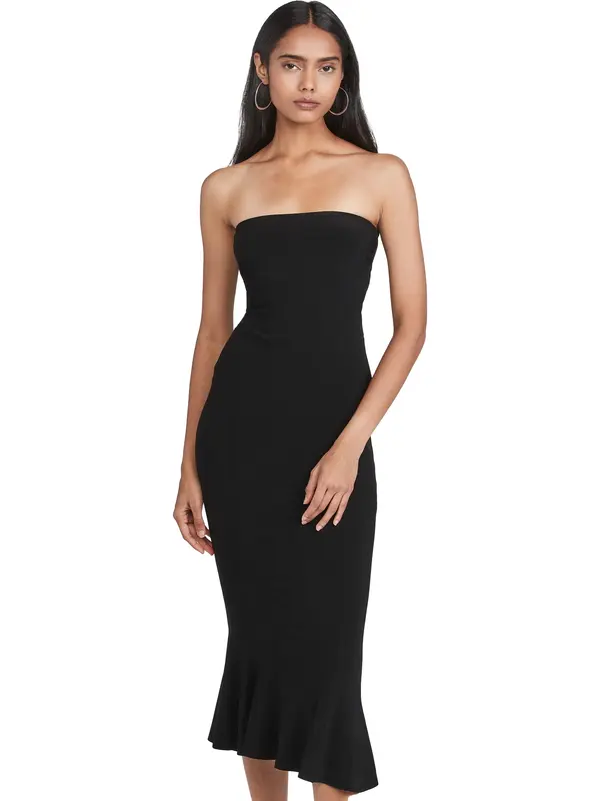Norma Kamali Strapless Fishtail Dress - Black
