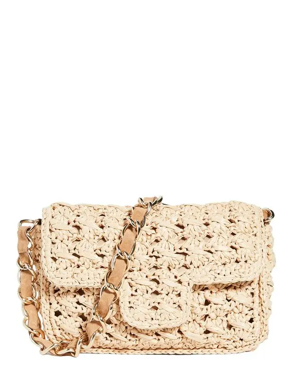 CATERINA BERTINI Woven Shoulder Bag - Beige