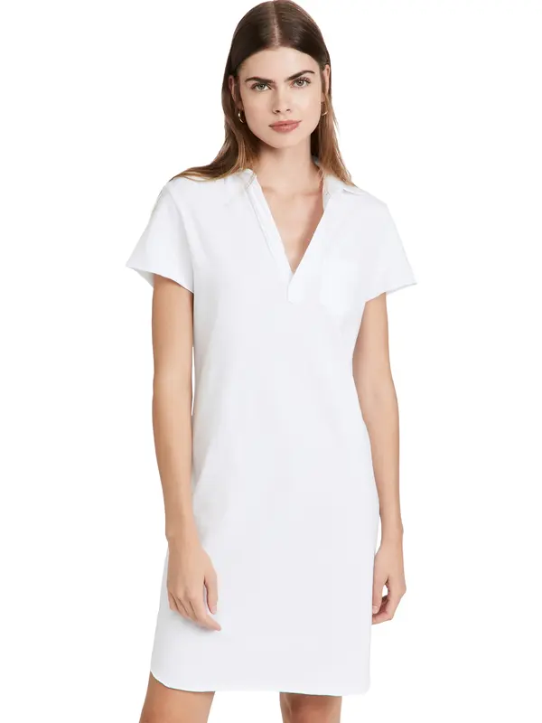 Frank & Eileen Short Sleeve Polo Dress - White