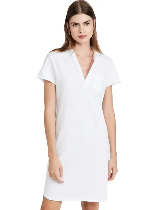 Frank & Eileen Short Sleeve Polo Dress - White