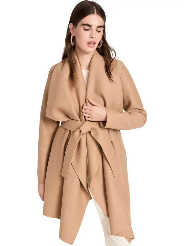 Harris Wharf London Pressed Wool Blanket Coat - Tan