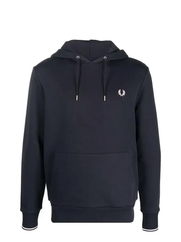Fred Perry Embroidered Logo Hoodie - Blue