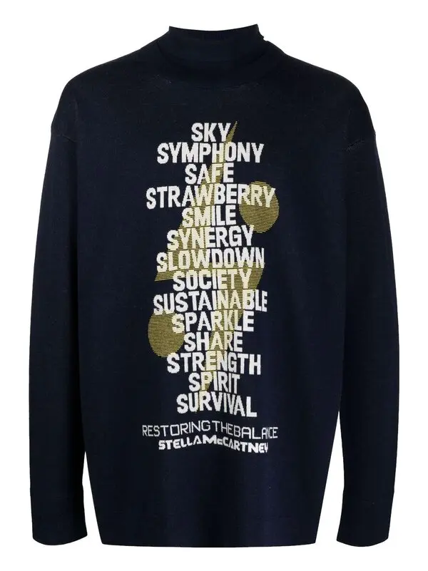 Stella McCartney Restoring The Balance" Mock Neck Jumper - Blue