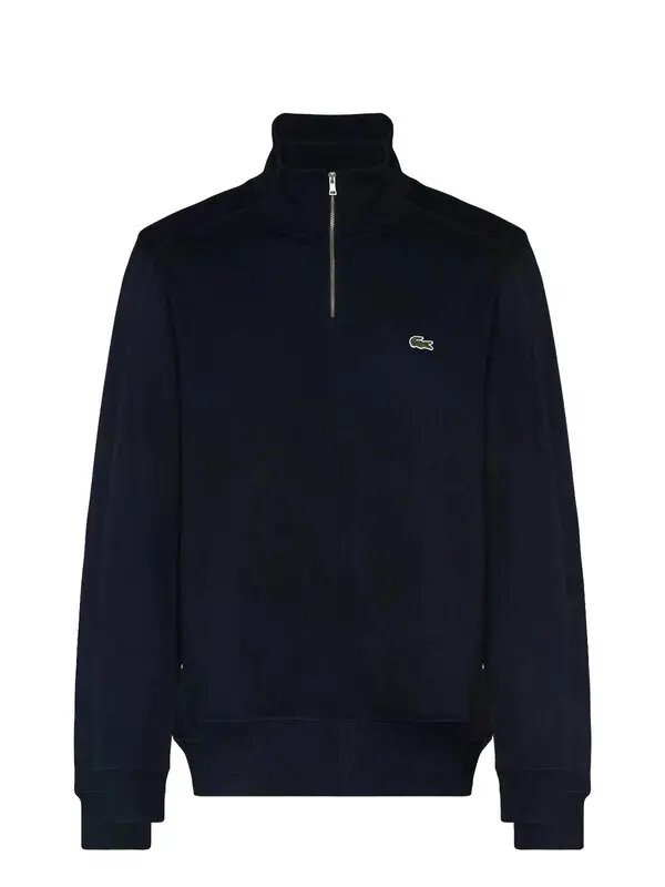 Lacoste Logo-embroidered High-neck Sweatshirt - Blue