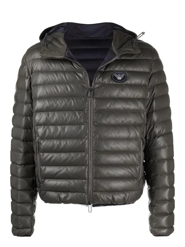 Emporio Armani Padded Down Hooded Jacket - Green