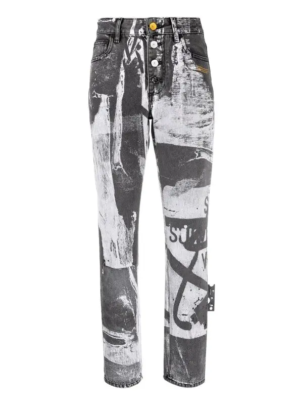Off-White High-waisted Tapered Trousers - Black