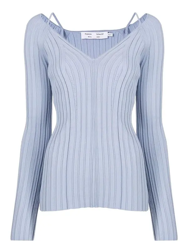 Proenza Schouler White Label Rib Knit Top - Blue